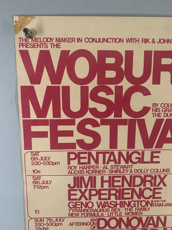Original Jimi Hendrix T-Rex Poster 1968
