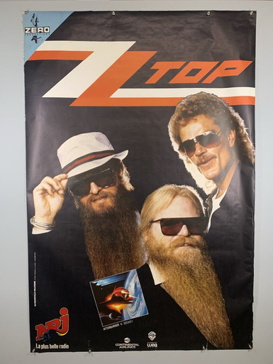 ZZ Top Poster Original Wea Music French Promo Afterburner 1985 ...