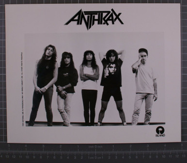 Anthrax Photo Original Island Records Black And White Promo Circa Late ...