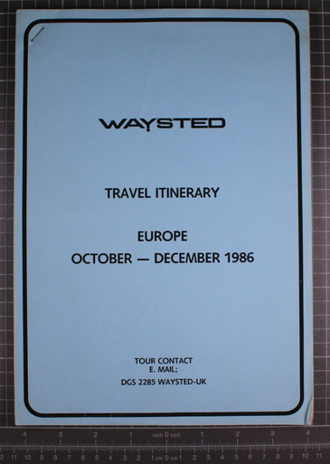 Waysted Pete Way Itinerary Original Vintage European Tour October ...