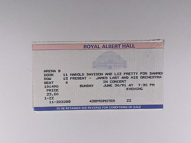 Harold Davidson Liz Pretty Ticket Royal Albert Hall June 30th 1981