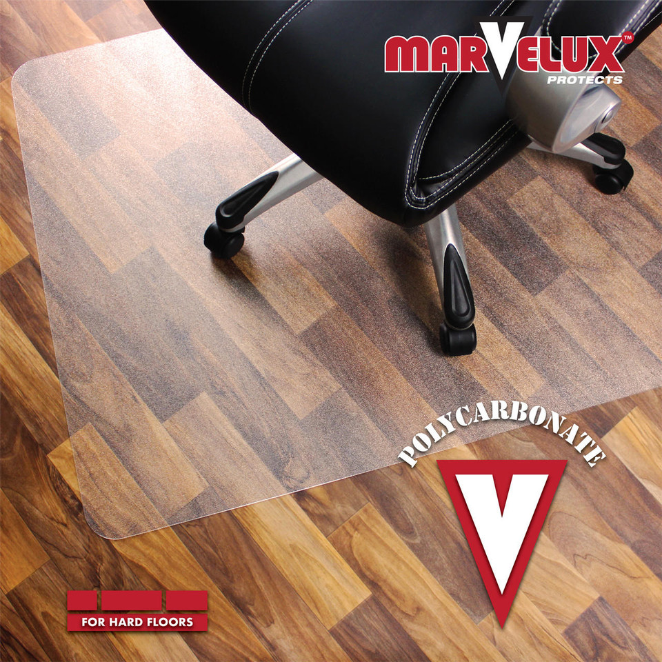 Marvelux Polycarbonate Chair Mat For Hard Floors Rectangular Heavy