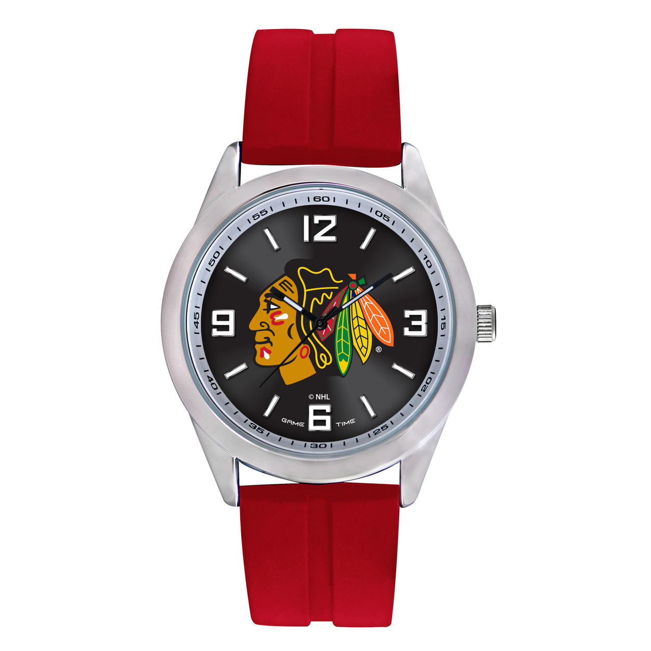 Varsity C Series- Chicago Blackhawks Men's Watch, Red Band - Game Time ...