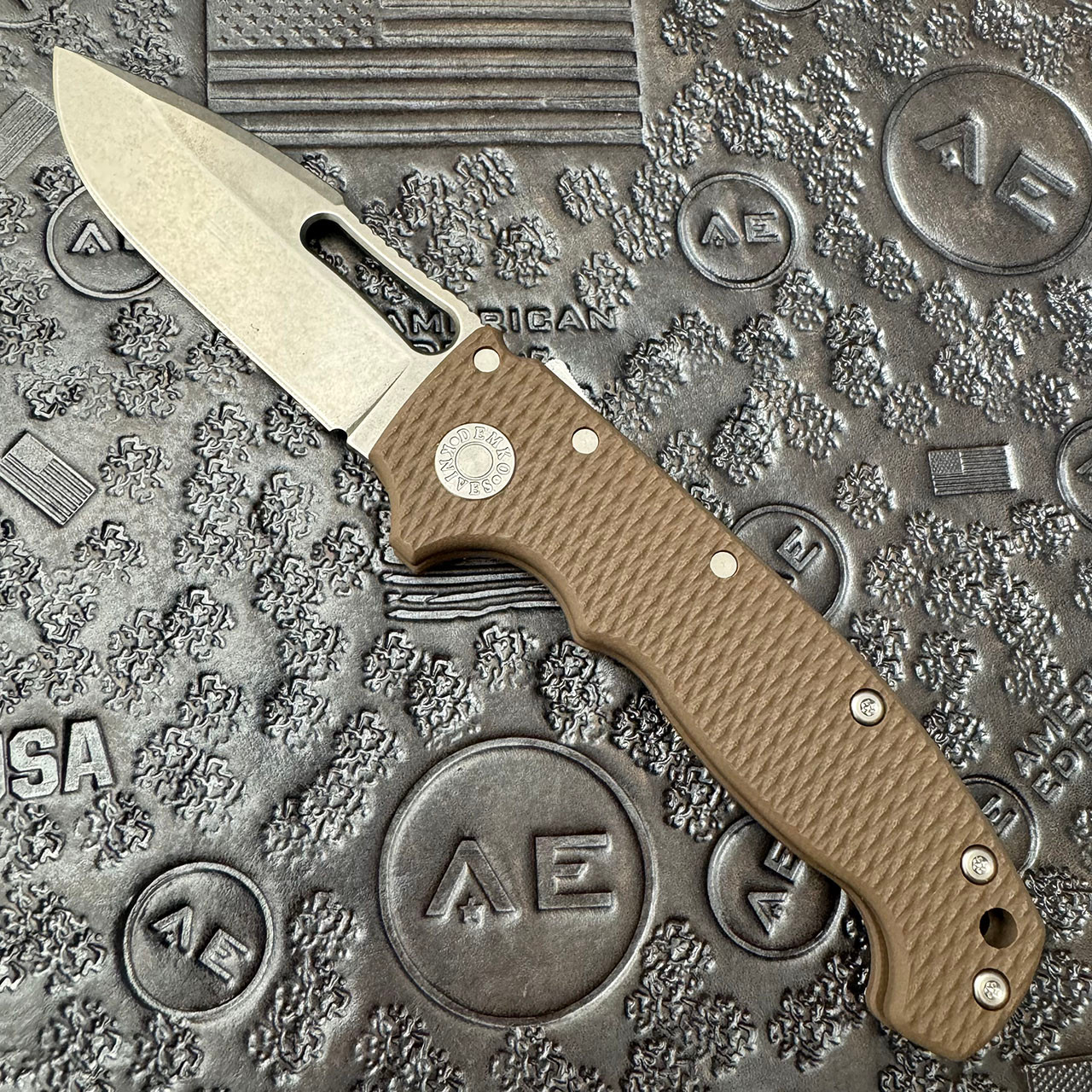 Demko MG AD20S Harpoon Drop Point Shark Lock Earth G10 Handle Stonewash ...