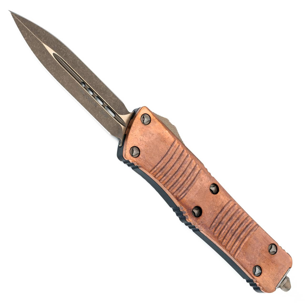 Microtech Troodon D/E Copper Top Bronzed Standard Signature Series 138 ...