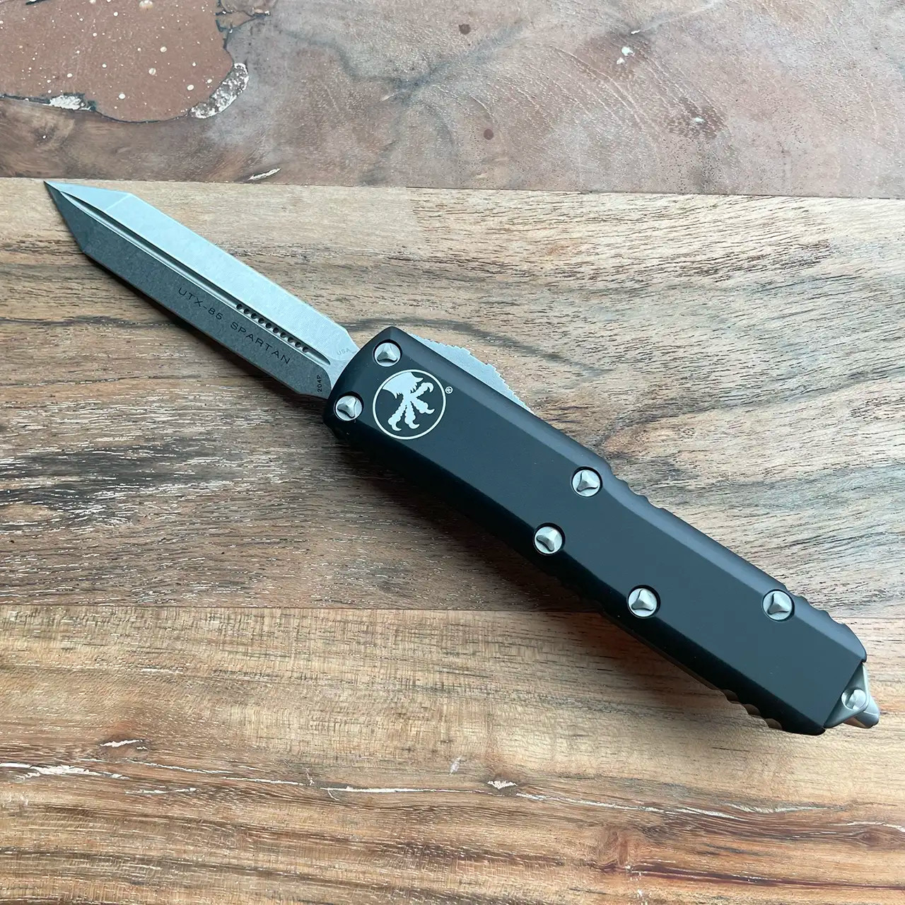 Microtech UTX-85 Spartan Stonewash Standard 230-10 | American Edge Knives