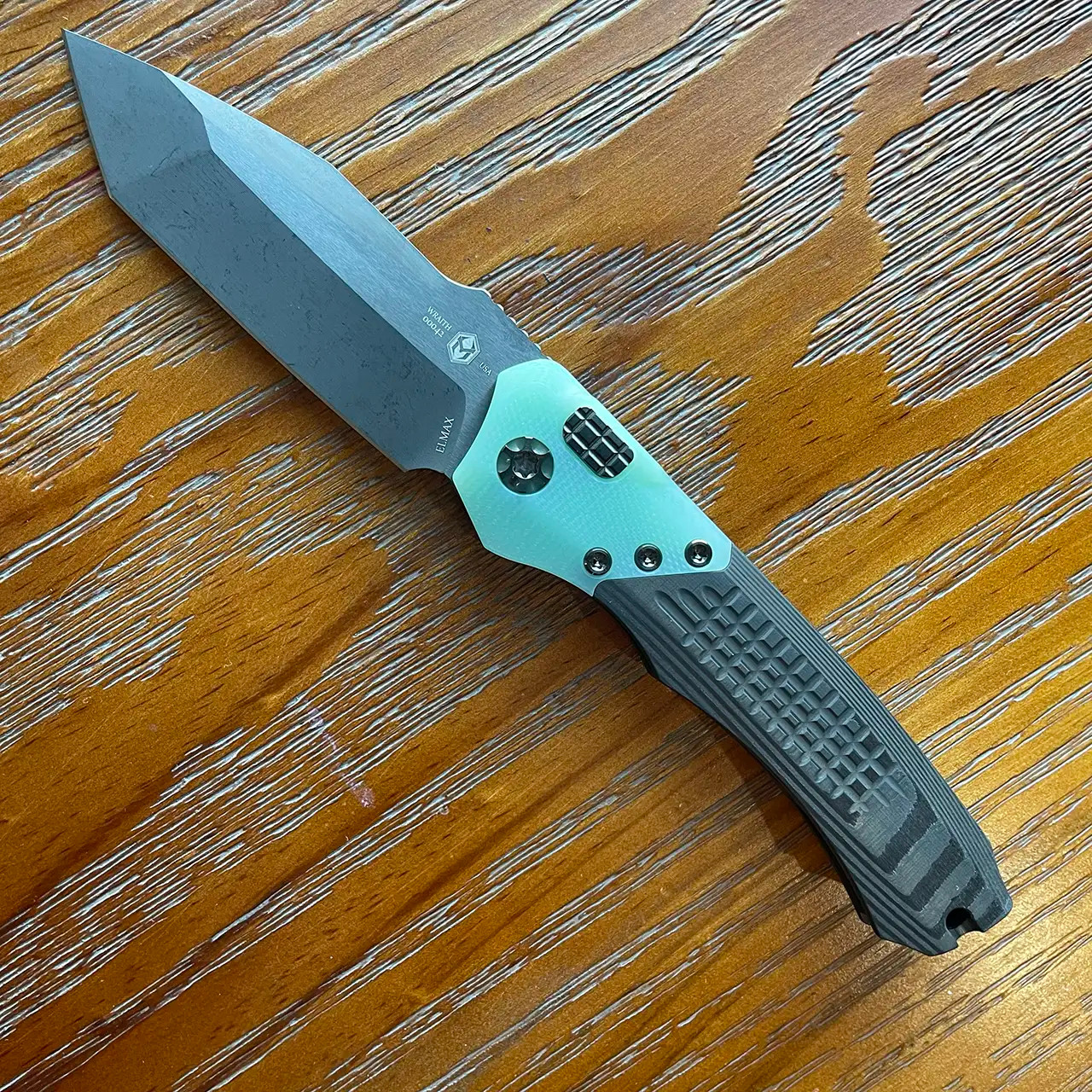Heretic Knives Wraith Auto S/E Unidirectional Carbon Fiber Emerald G10 ...