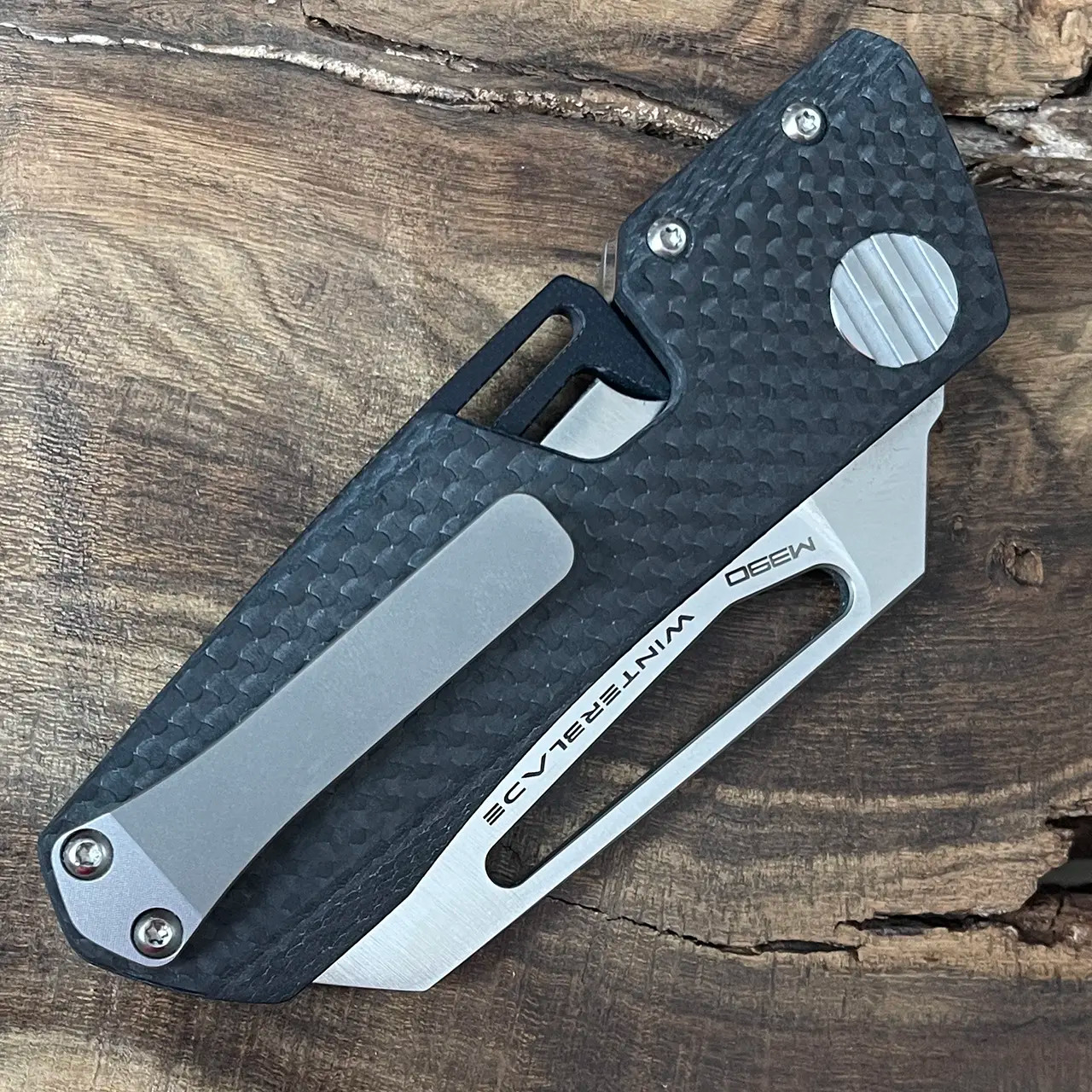 Winterblade Factor M-Lock Sandblasted Titanium Handle w/ Black G-10 ...