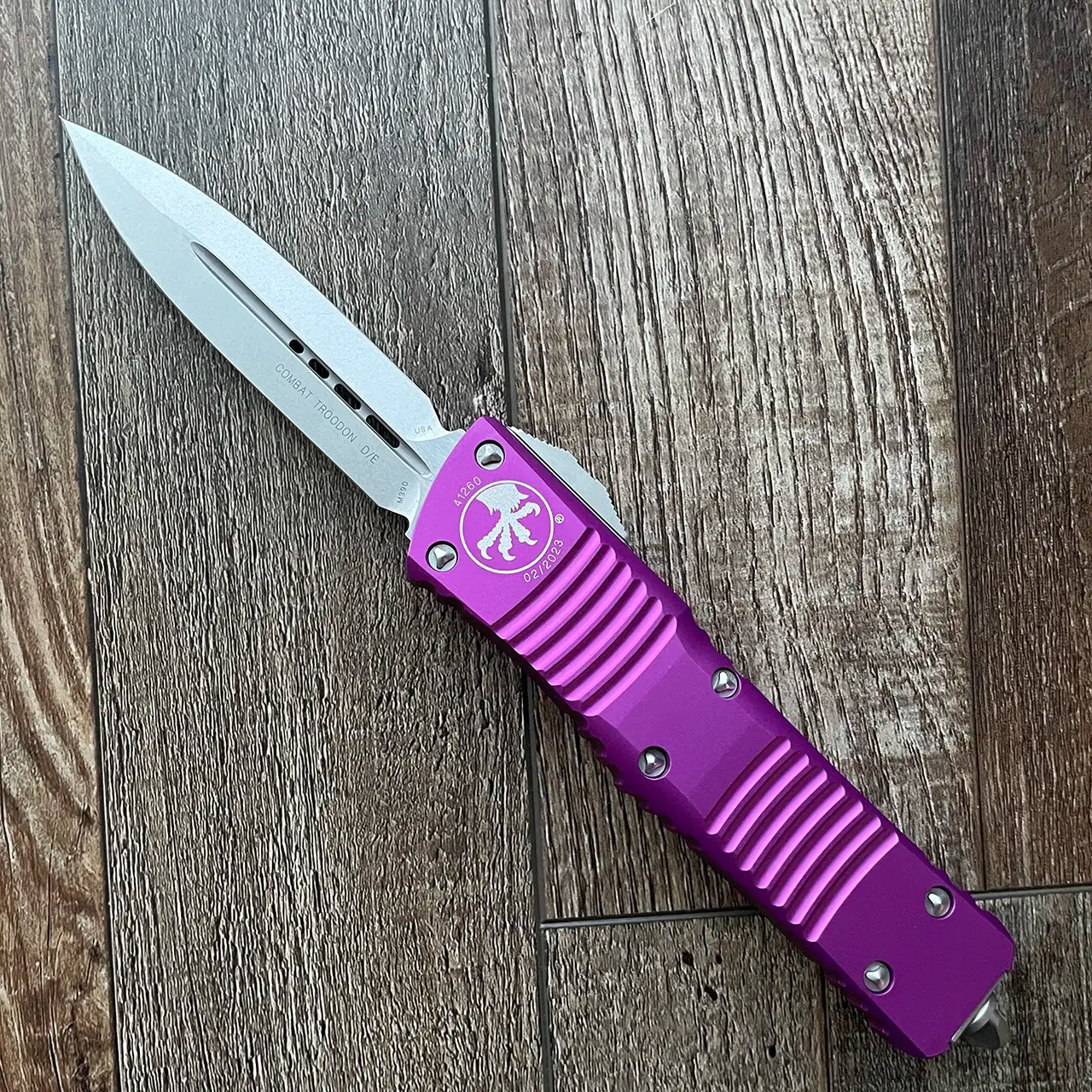 Microtech Combat Troodon De Violet Stonewash Standard 142 10vi