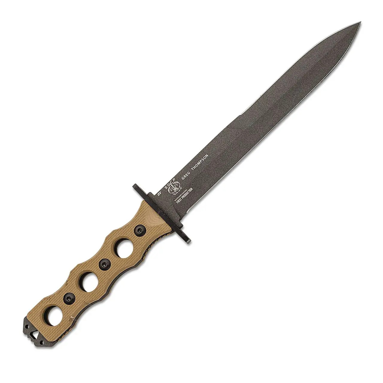 Benchmade SOCP Fixed Blade Desert Tan G10 Handle Black Blade 185BK-1 ...
