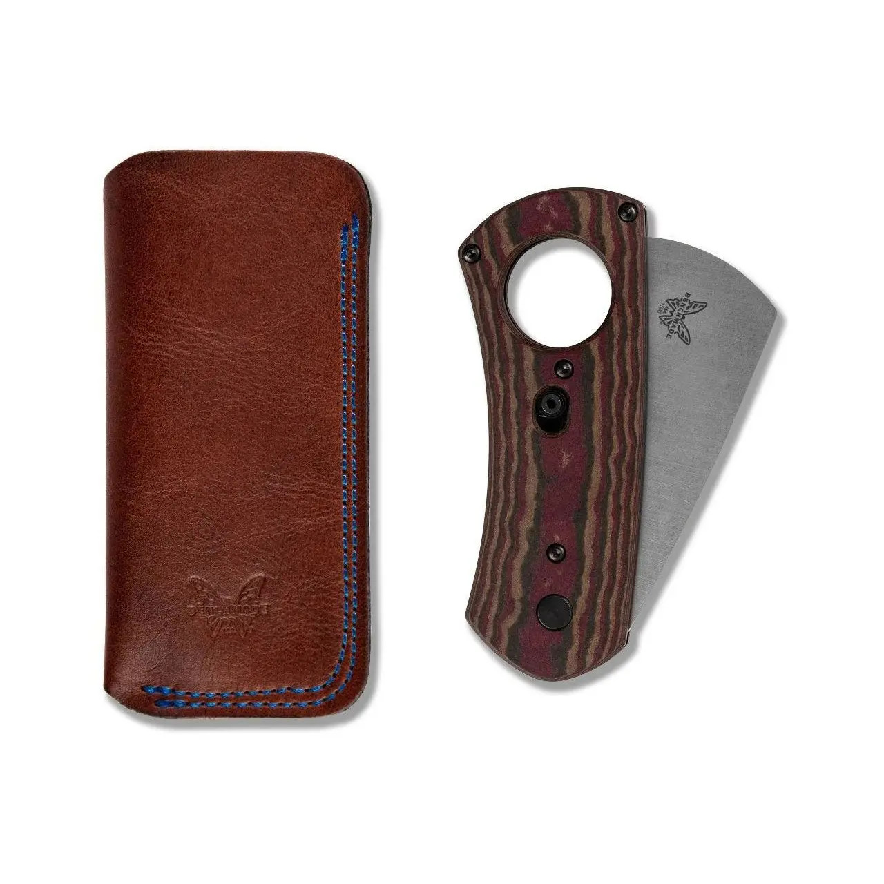 Benchmade Cigar Cutter Auto Axis Chocolate Brown Red Layered Richlite ...