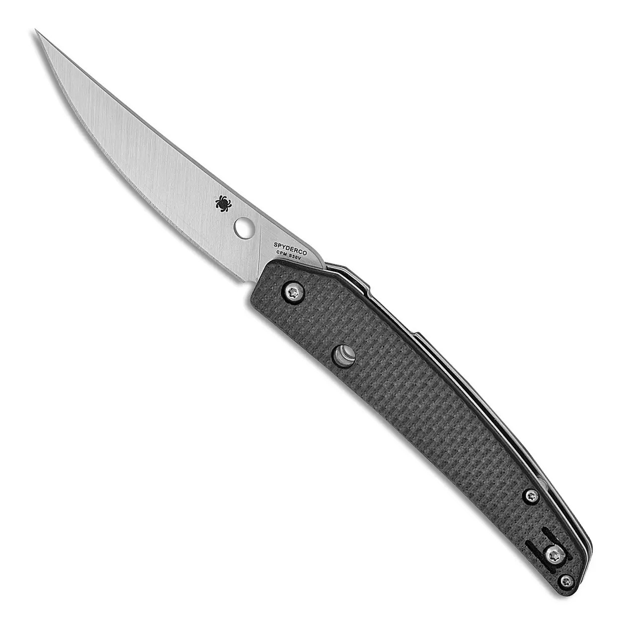 Spyderco Ikuchi Compression Lock Carbon Fiber Handles Satin Blade ...