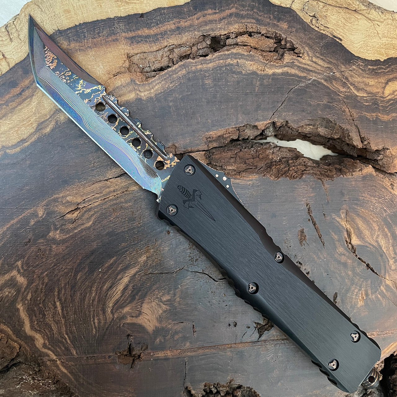Marfione Custom Combat Troodon D/E Hefted Black Alloy Handle Hot Blued ...