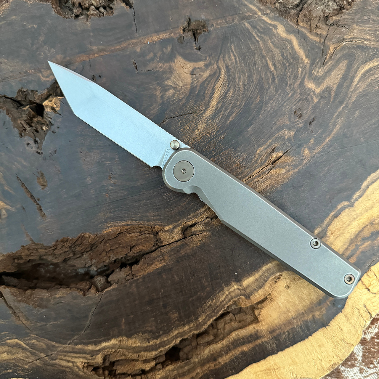 Tactile Knife Co. Rockwall Thumbstud Liner Lock T/E Stonewash Titanium ...