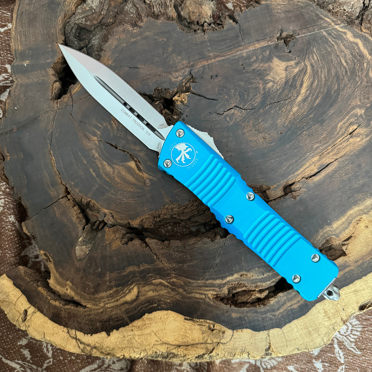 Microtech Combat Troodon De Weathered Turquoise Apocalyptic Standard