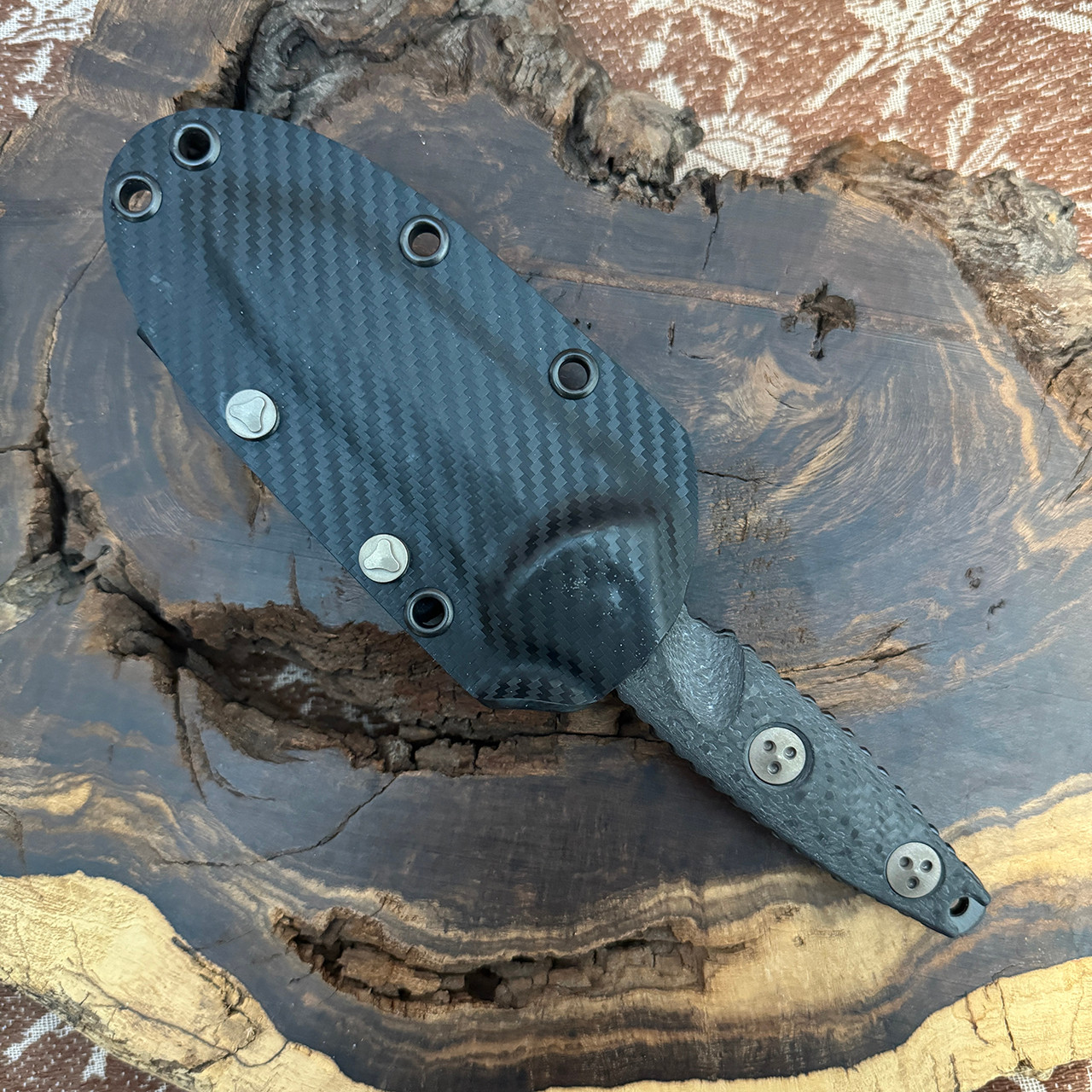 Microtech Socom Alpha Mini T/E Carbon Fiber Handle DLC Serrated Blade ...