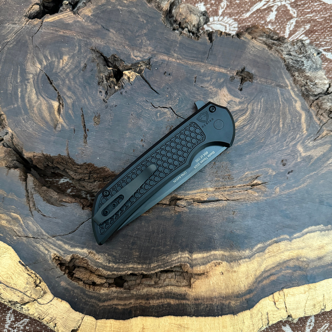 Pro Tech Mordax Button Lock Flipper Blade Show Texas 2024 Honeycomb