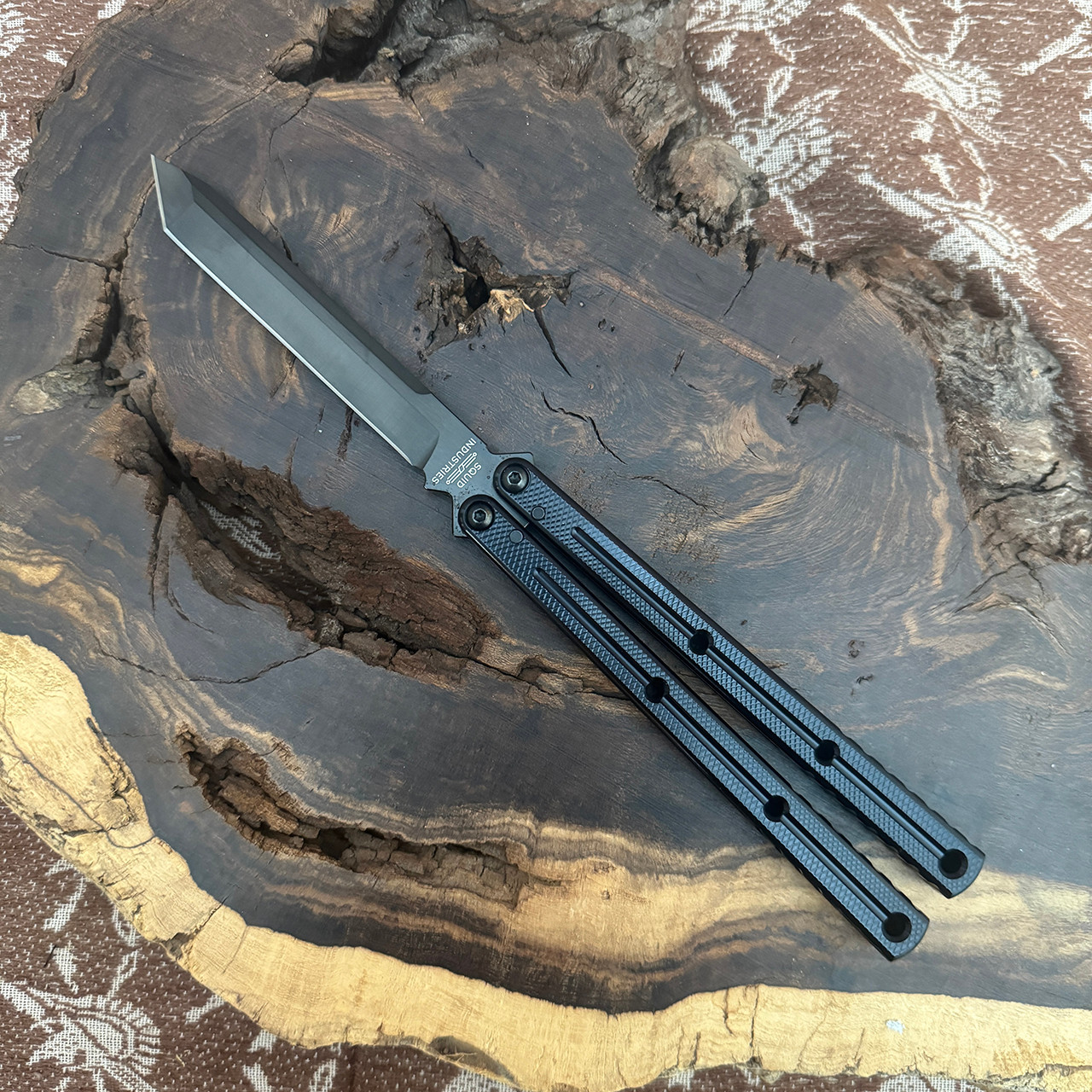 Squid Industries CCKS Krake Raken V3 Balisong Tanto Inked Black CCK013 ...