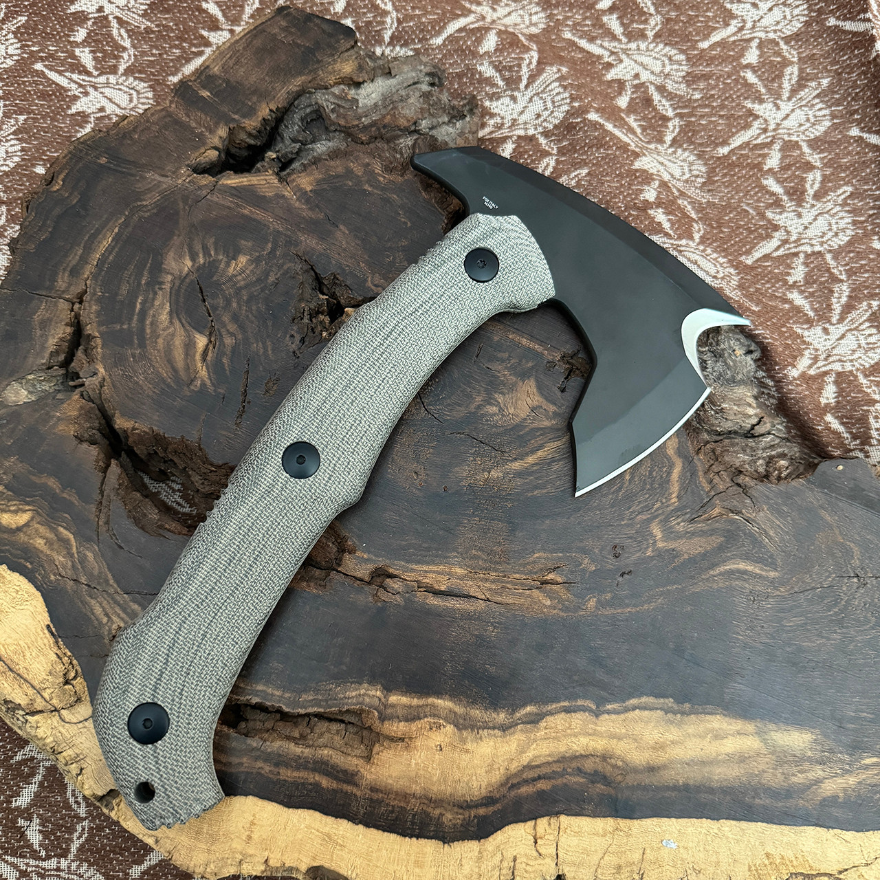 Bastinelli Creations Addiction Axe Tomahawk OD Green Micarta Black PVD ...