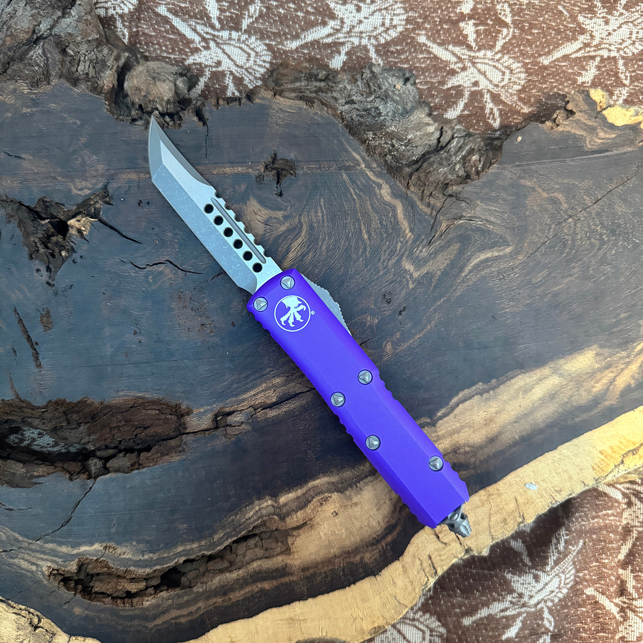 Microtech UTX-85 Hellhound Purple Apocalyptic Standard Signature Series ...