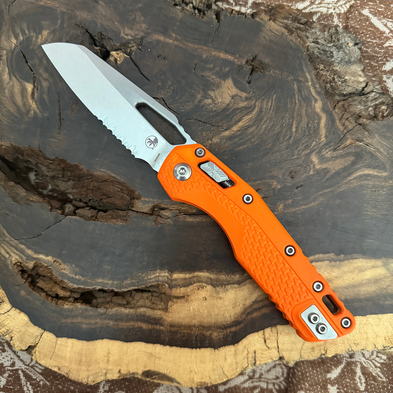 Microtech MSI RAM-LOK S/E Orange Tri-Grip Polymer Stonewash Serrated ...