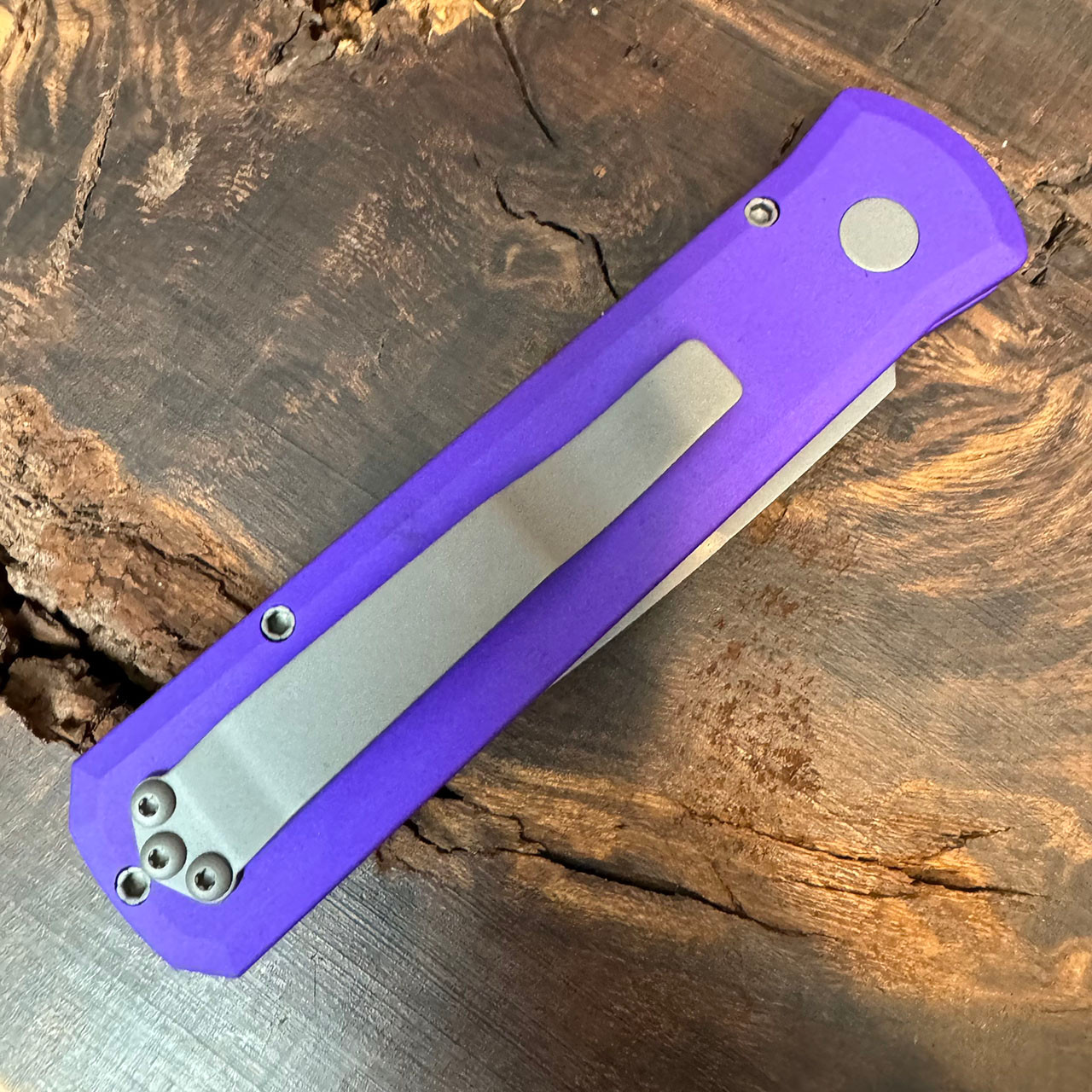 Pro-Tech Godson Solid Purple Handle Bead Blast Blade 720-PURP ...