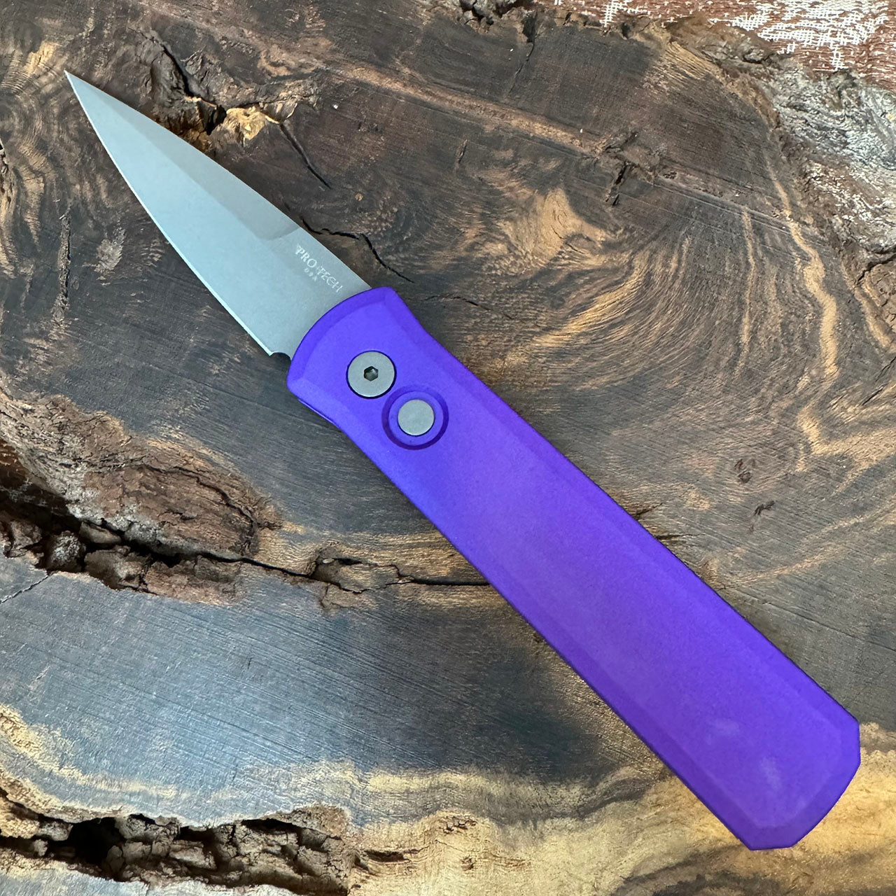 Pro-Tech Godson Solid Purple Handle Bead Blast Blade 720-PURP ...