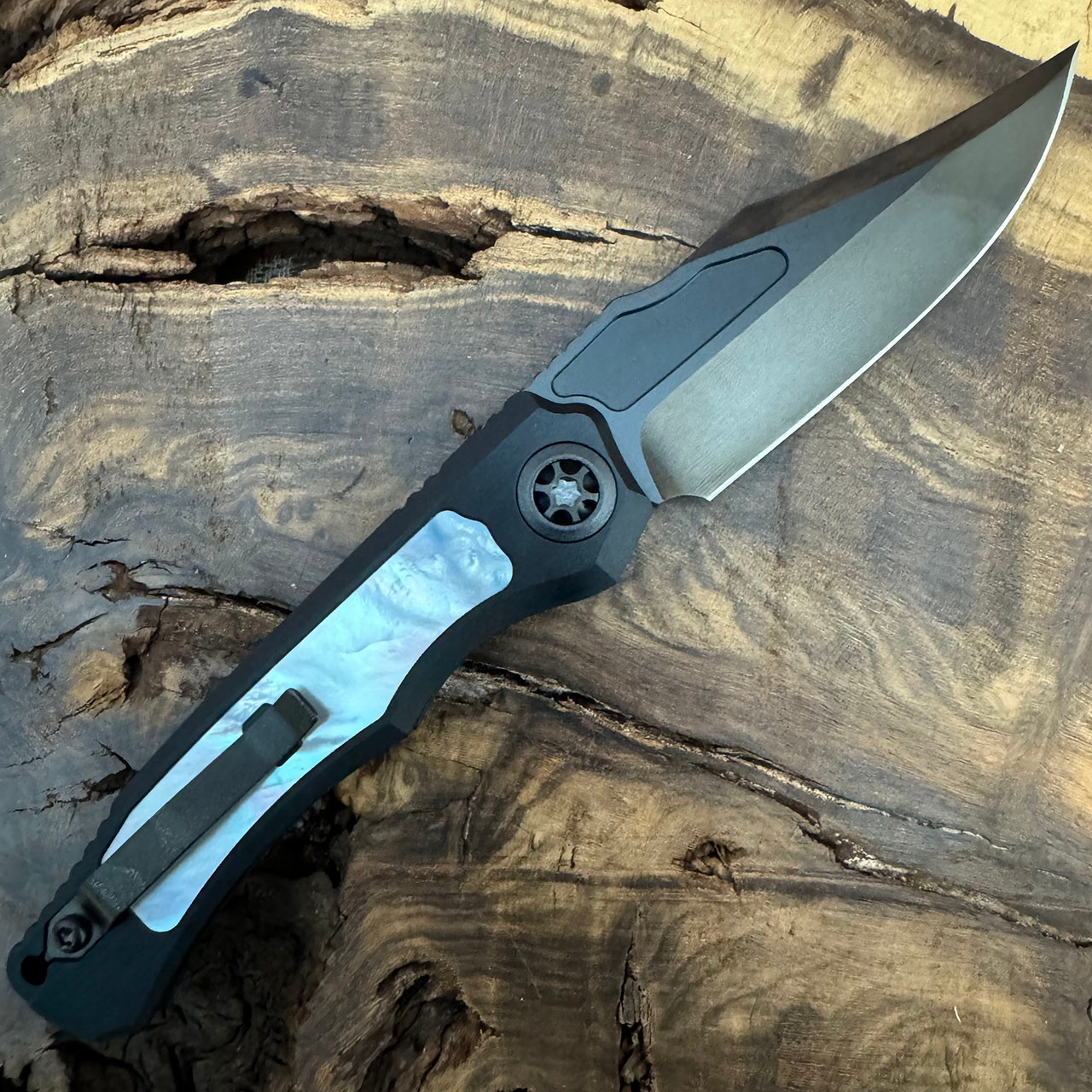 Heretic Knives Custom Wraith V4 Auto Bowie Hefted Aluminum Handles W