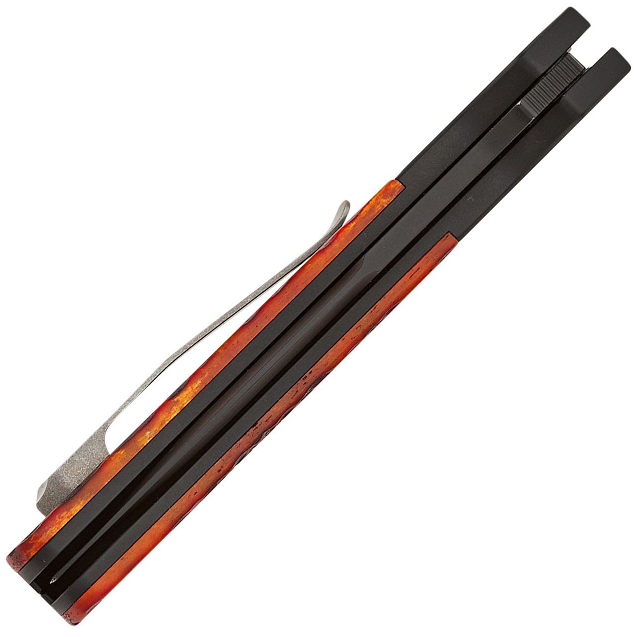 Pro Tech Terzuola Atcf Auto Black Handle W Amber Jigged Bone Inlays