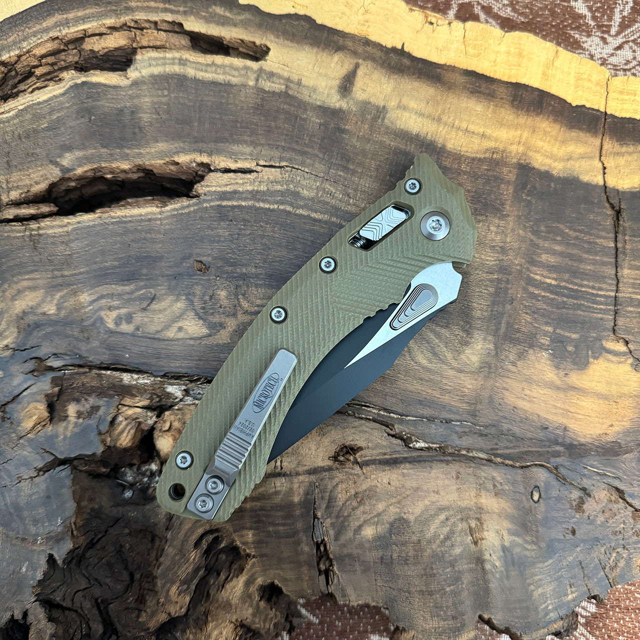 Microtech Amphibian Ram Lok Se Fluted Od Green G 10 Black Standard
