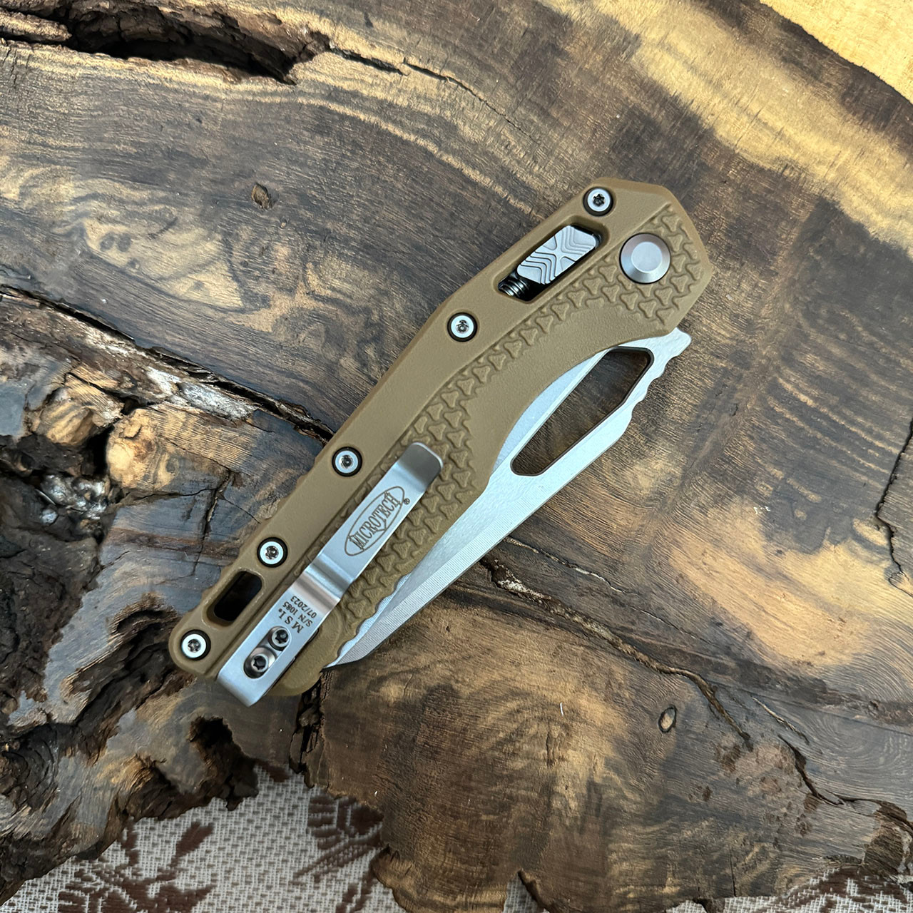 Microtech MSI RAM-LOK S/E Dark Earth Tri-Grip Polymer Stonewash Full ...