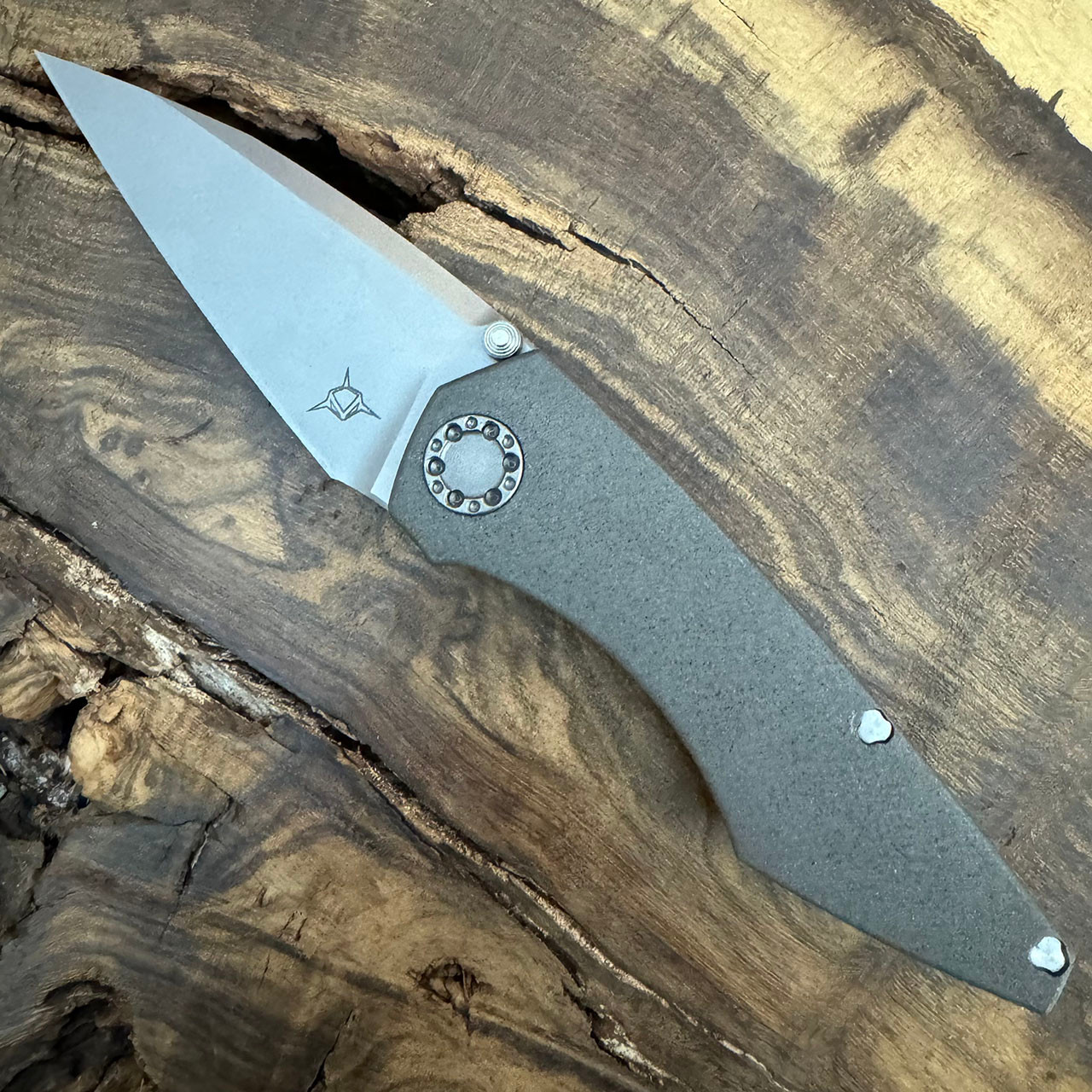 Sharknivco Custom Mini Goblin Inset Lock Maleficent Finish Titanium ...