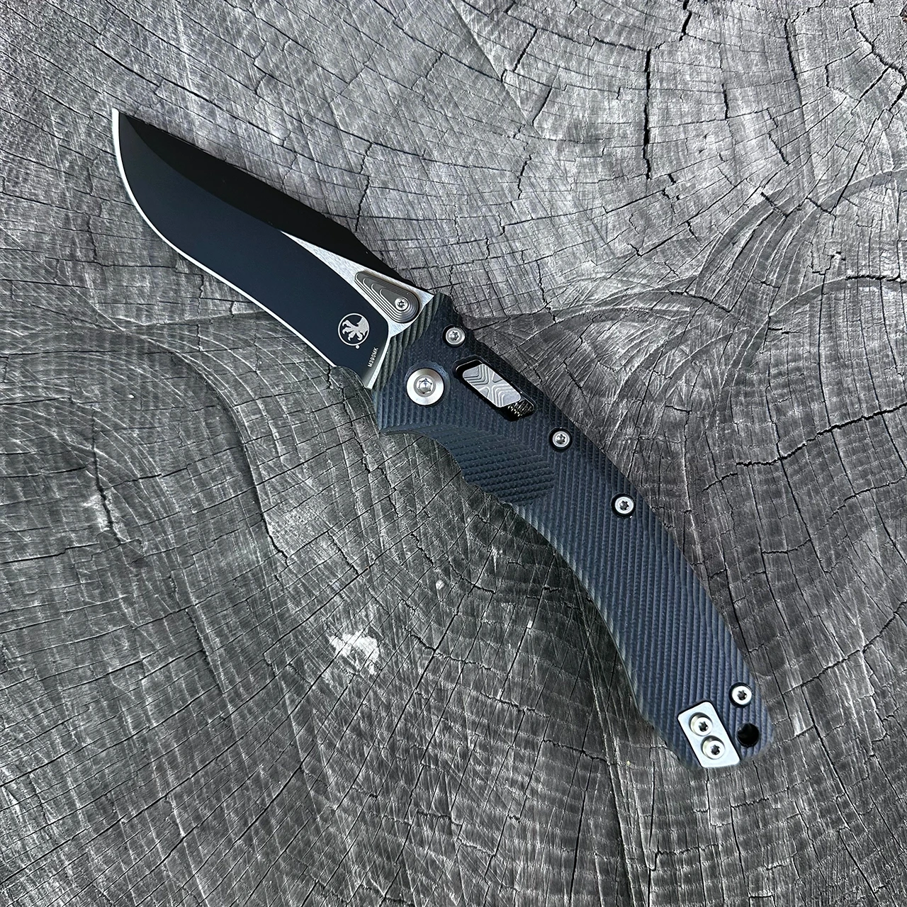 Microtech Amphibian RAM-LOK S/E Fluted Black G-10 Black Standard 137RL ...