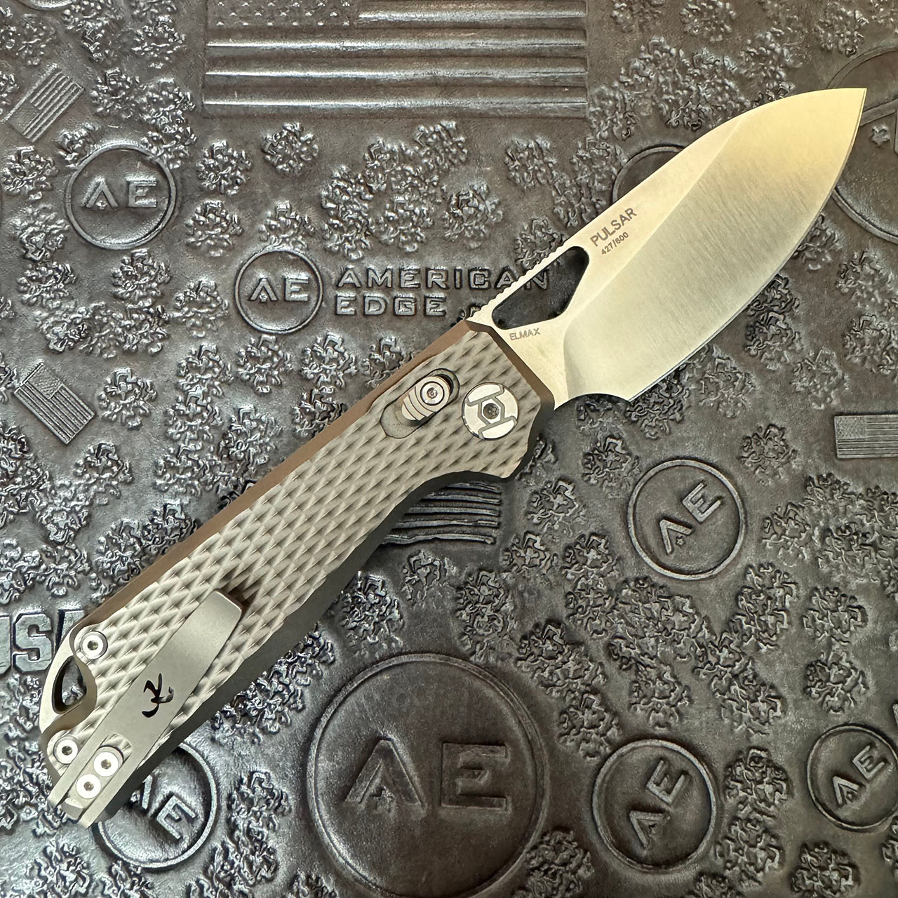 Kunwu Pulsar XT Lock Diamond Textured Titanium Handle Elmax Blade (Pre ...