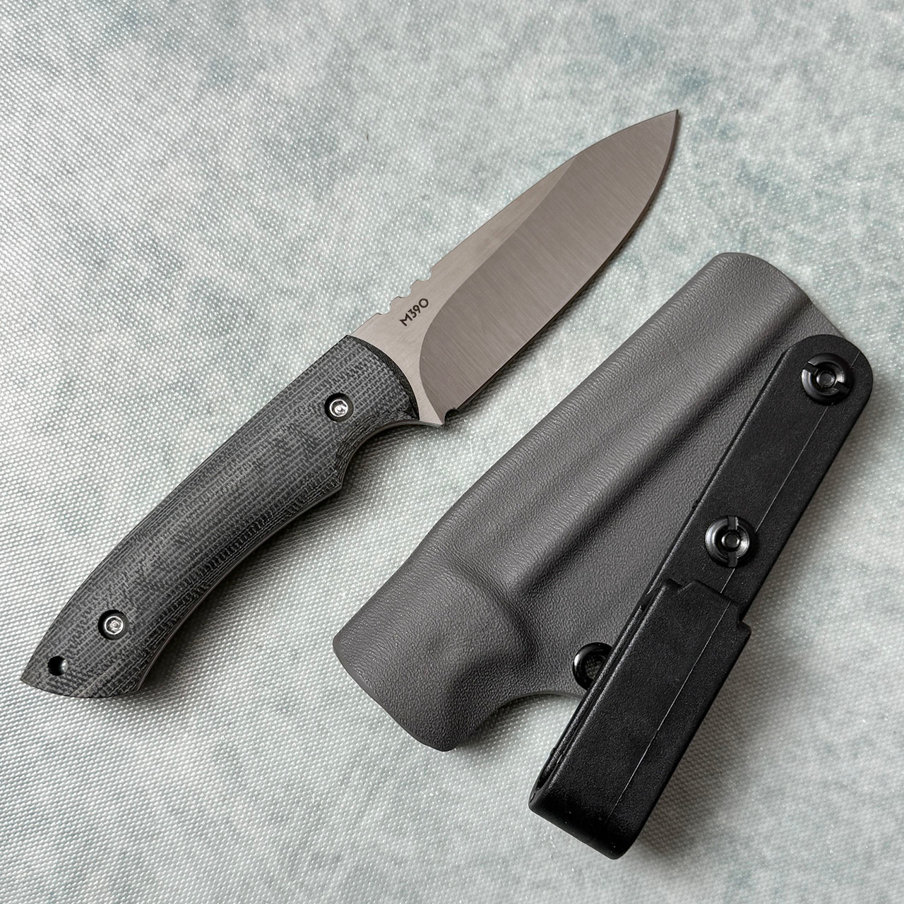 Harm Edged Tools Custom Micro XL Fixed Blade Black Canvas Micarta ...