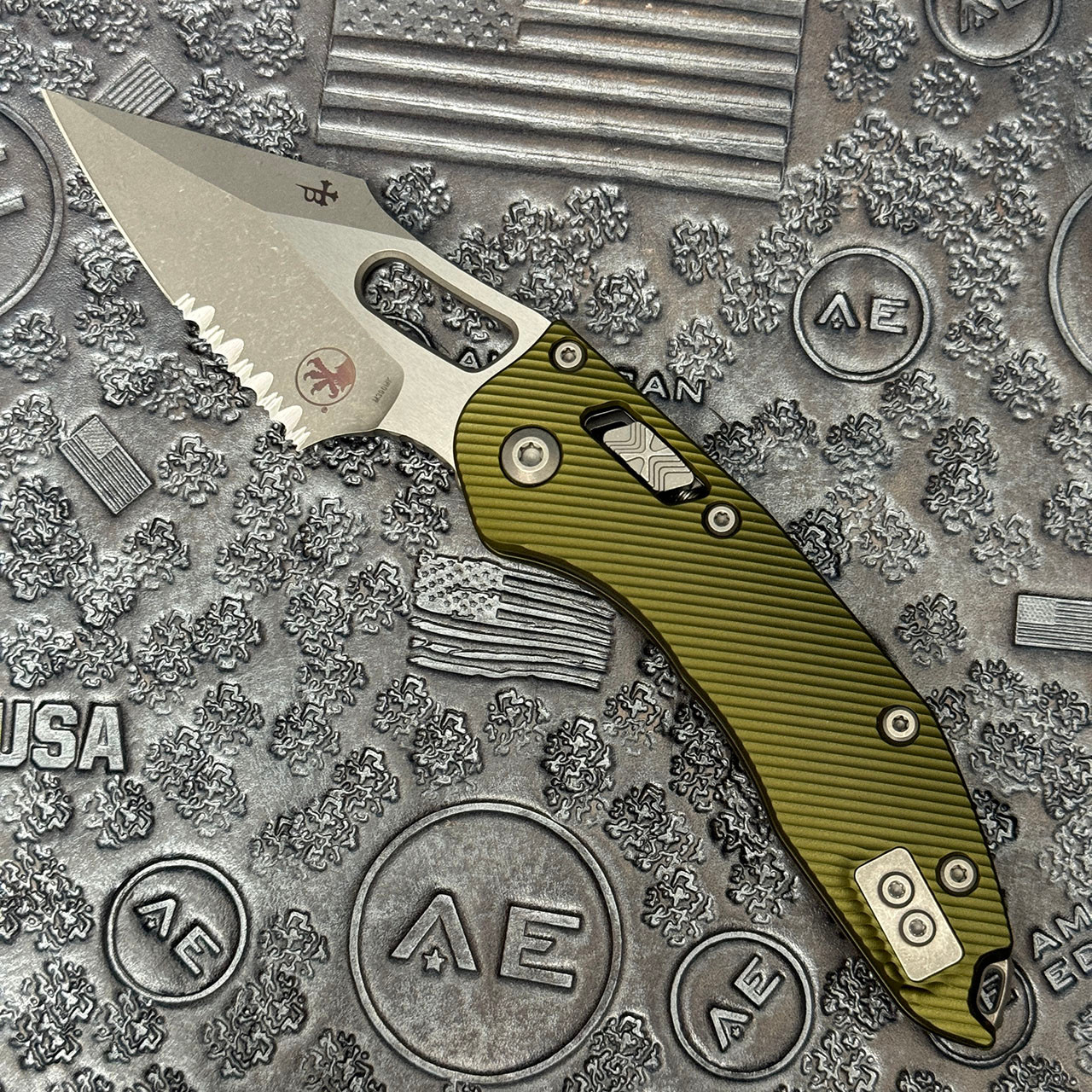 Microtech Borka Stitch Ram Lok Se Fluted Od Green Aluminum Apocalyptic
