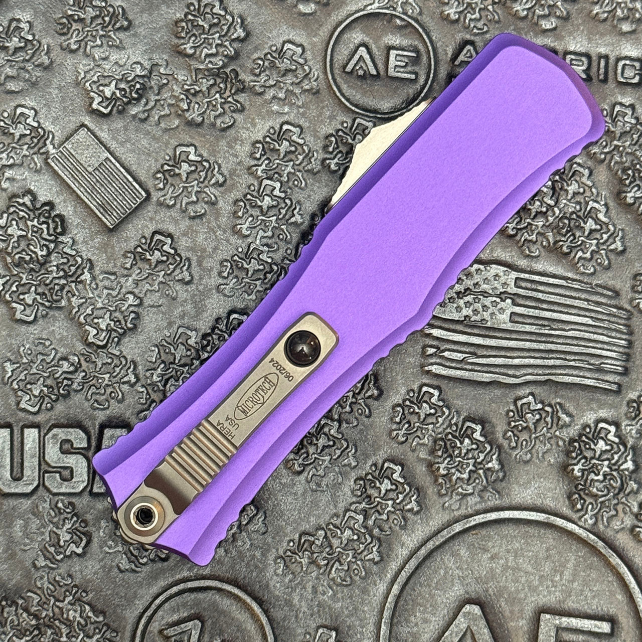 Microtech Hera II Mini Recurve Purple Stonewash Standard 1705M-10PU ...