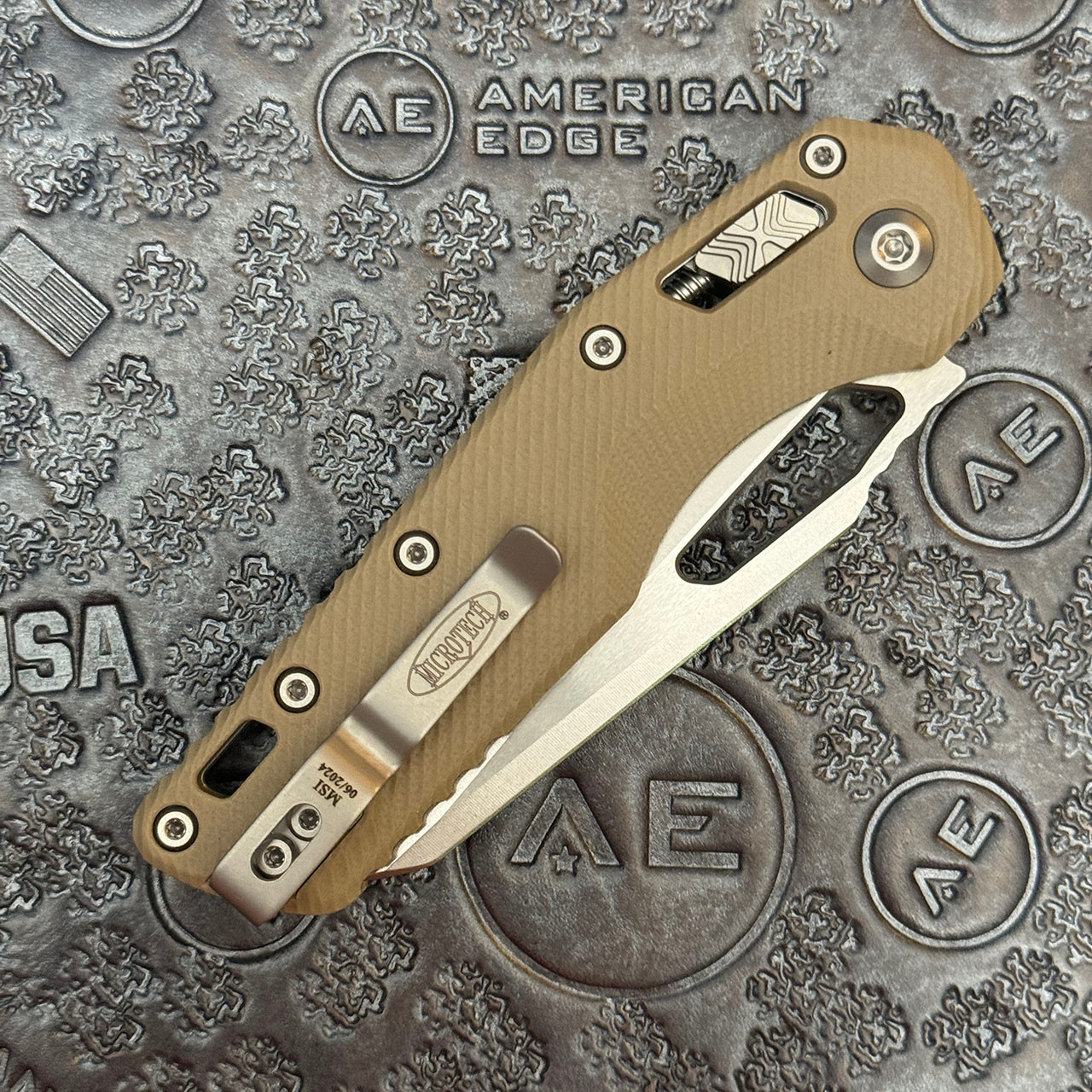 Microtech MSI RAM-LOK Fluted Tan G-10 Handle Stonewash Standard 210 ...