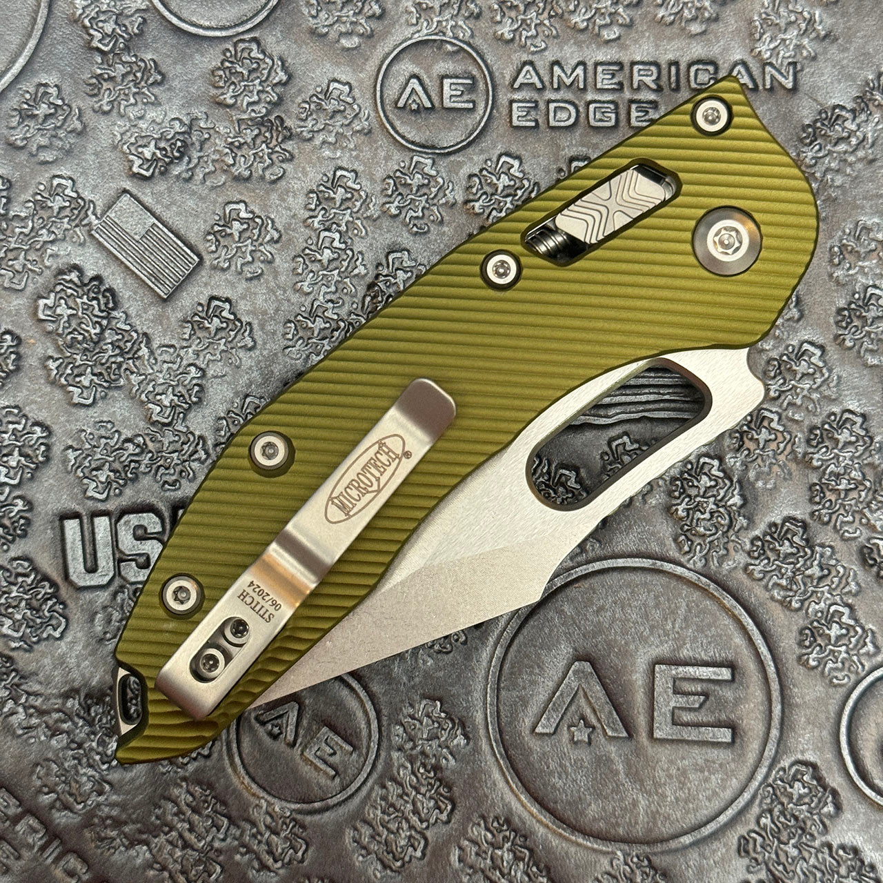 Microtech Borka Stitch Ram Lok Se Fluted Od Green Aluminum Stonewashed