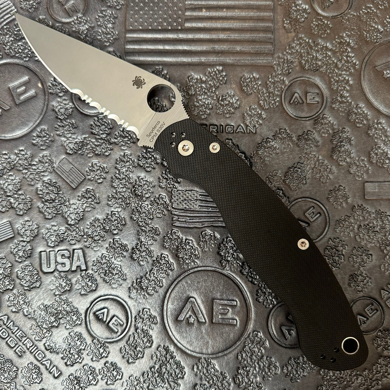 Spyderco Military 2 Compression Lock Black G-10 Handle Satin Combo ...