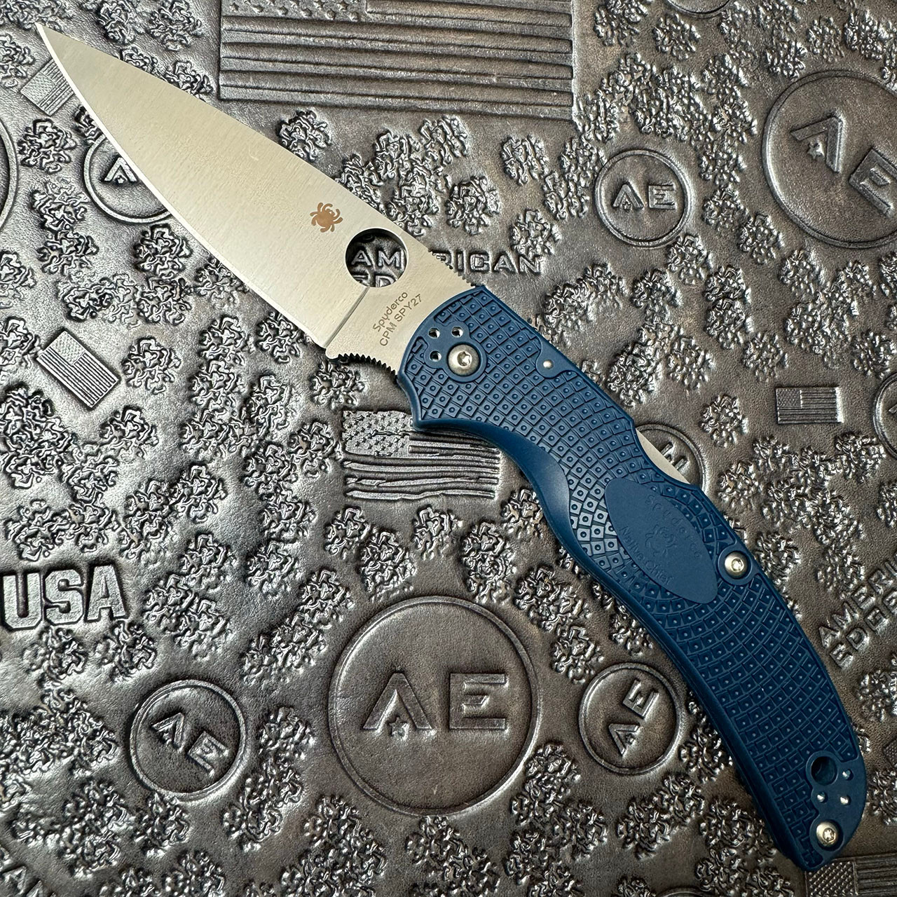 Spyderco Native Chief Lightweight Lock Back Cobalt Blue Handle Satin ...