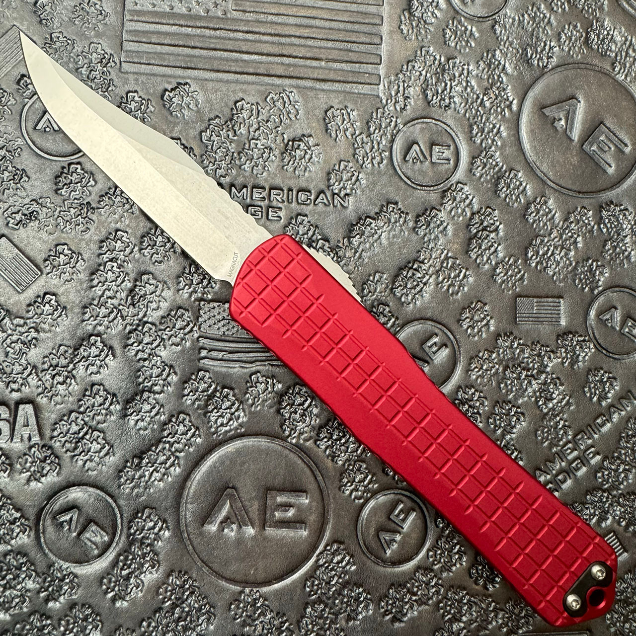 Heretic Knives Manticore X Bowie Red Frag Handle Stonewash Blade H030BF ...