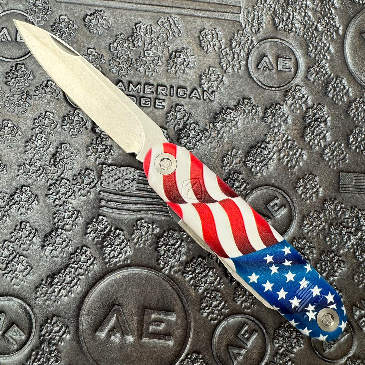 American Service Knife (ASK) Jefferson Slip Joint American Flag Handles ...