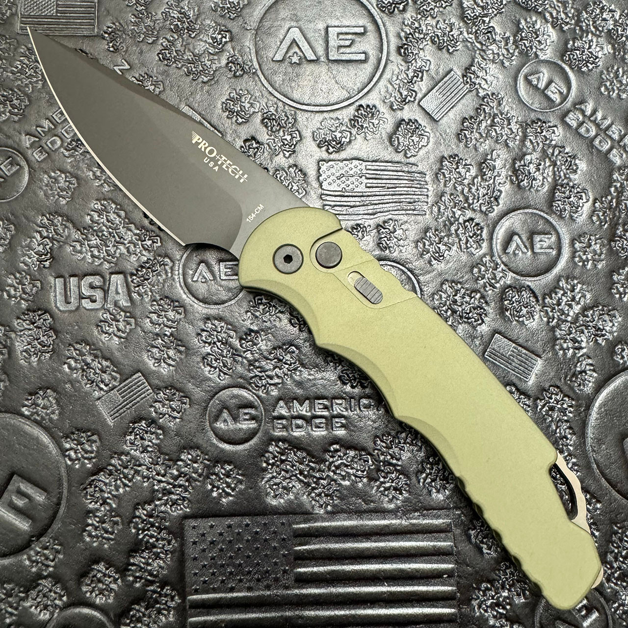 Pro-Tech TR-4.3 Green Handle DLC Blade | American Edge Knives