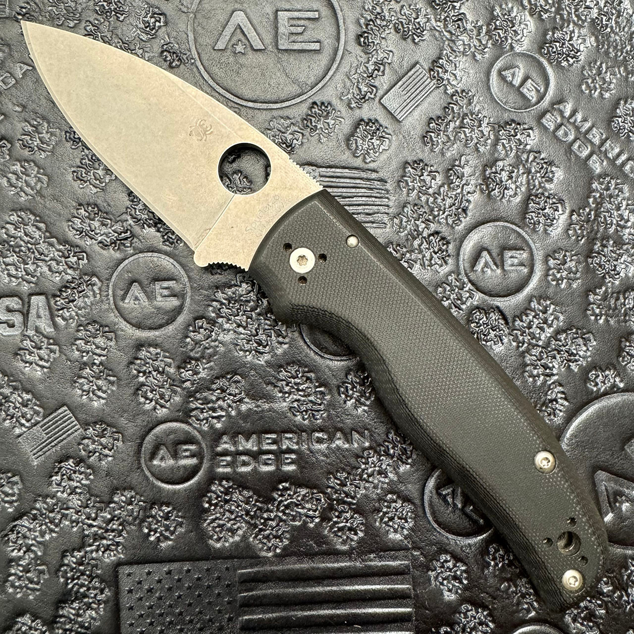 Spyderco Shaman Compression Lock Black G-10 Handle Stonewashed Blade ...