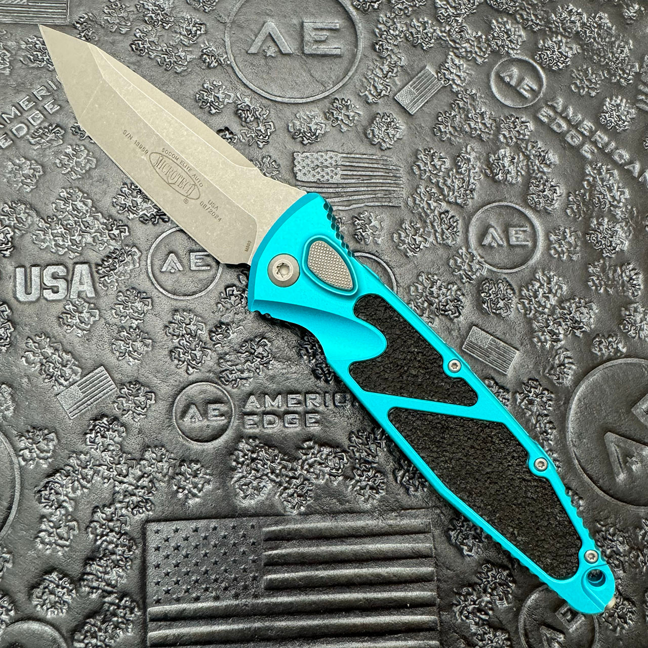 Microtech Socom Elite Auto T/E Turquoise Apocalyptic Standard 161A ...
