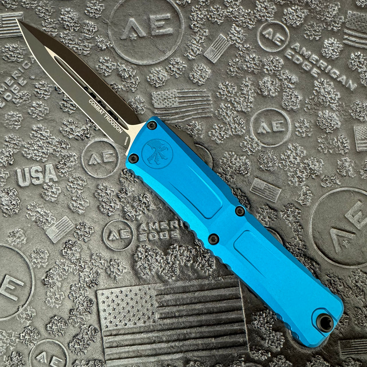 Microtech Combat Troodon D/E Gen III Blue Standard 1142-1BL | American Edge Knives