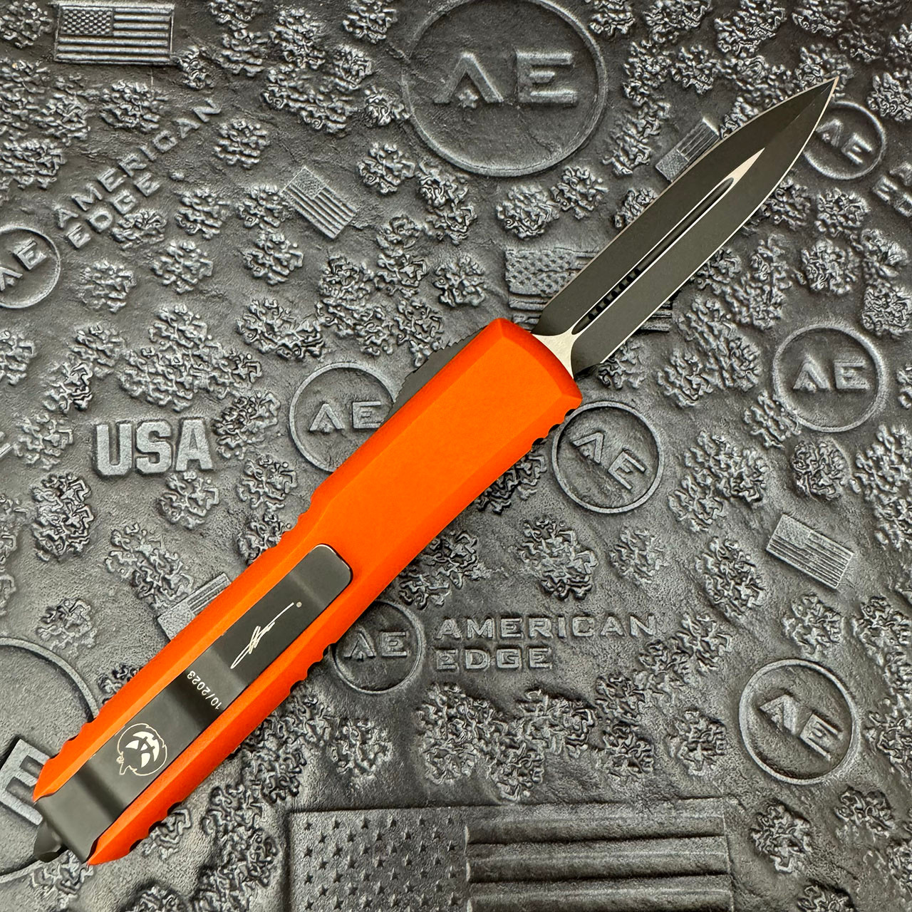 Microtech Ultratech D/E Halloween 2023 Orange Black Standard Signature ...