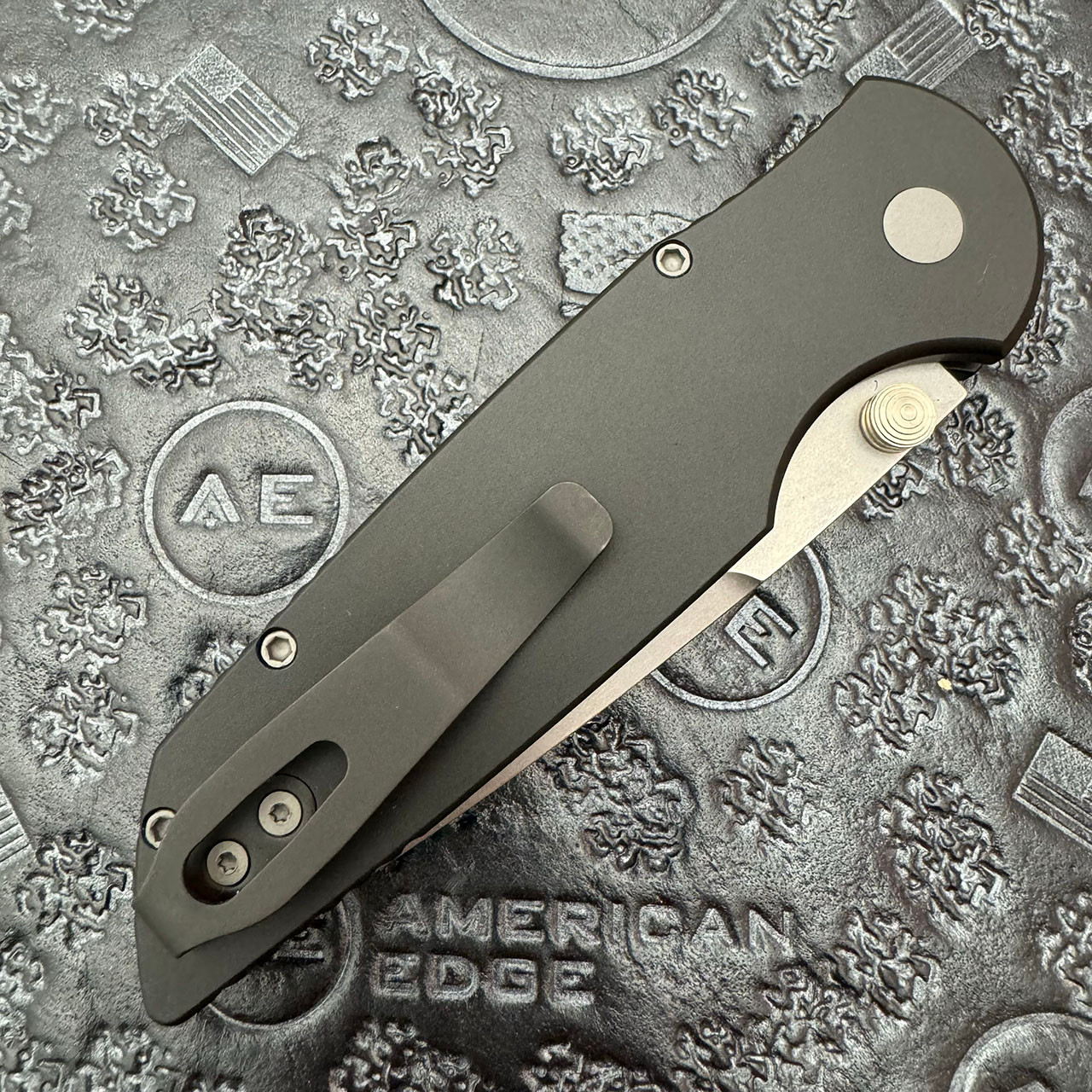 Pro Tech Tr 3 Integrity Button Lock Black Handle Stonewash Blade