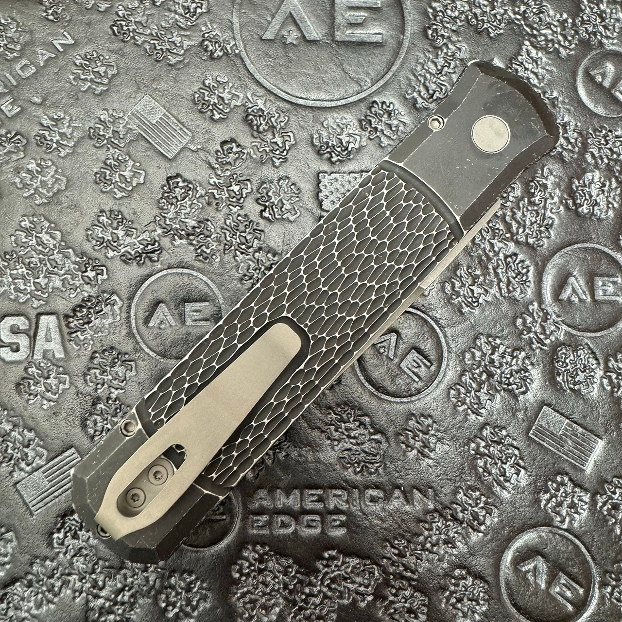 Pro Tech Godfather Auto Jigged Battleworn Black Handle Acidwashed Blade